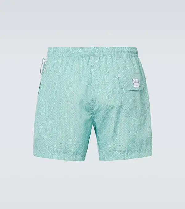 Fedeli Madeira Printed Swim Trunks - Green