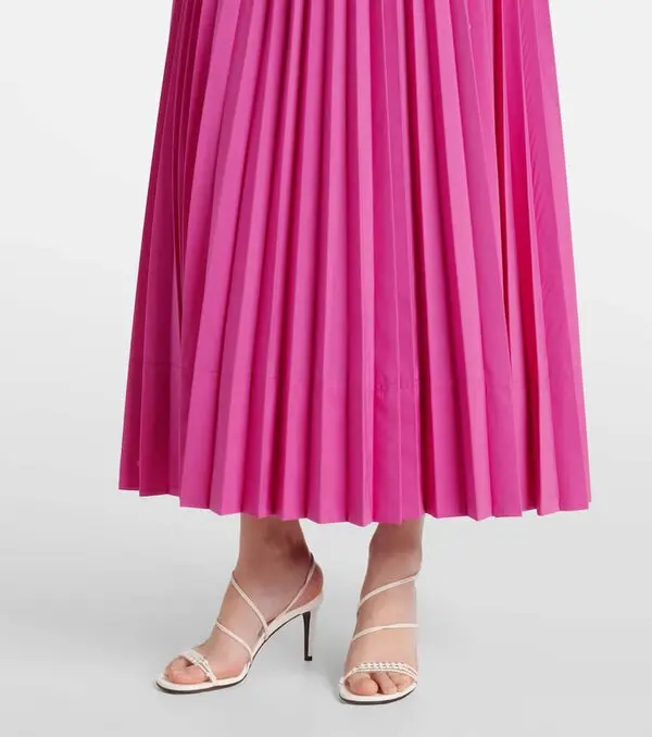 Simkhai Stephanie Pleated Poplin Midi Dress - Multicoloured