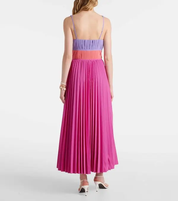 Simkhai Stephanie Pleated Poplin Midi Dress - Multicoloured
