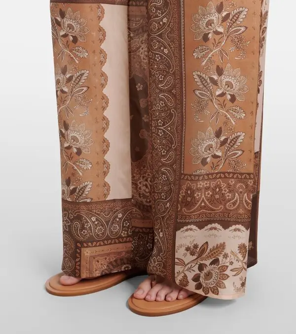 Zimmermann Lucky Printed Silk Straight Leg Trousers - Multicoloured