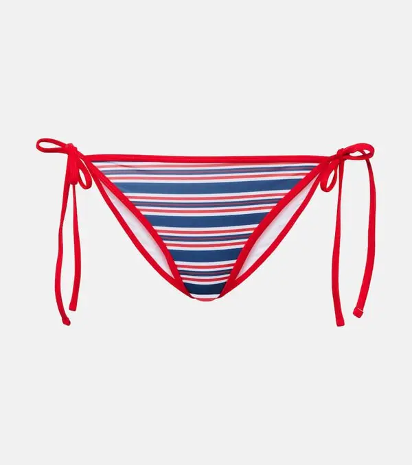 Jade Swim Striped Bikini Bottom With Ties - Multicoloured