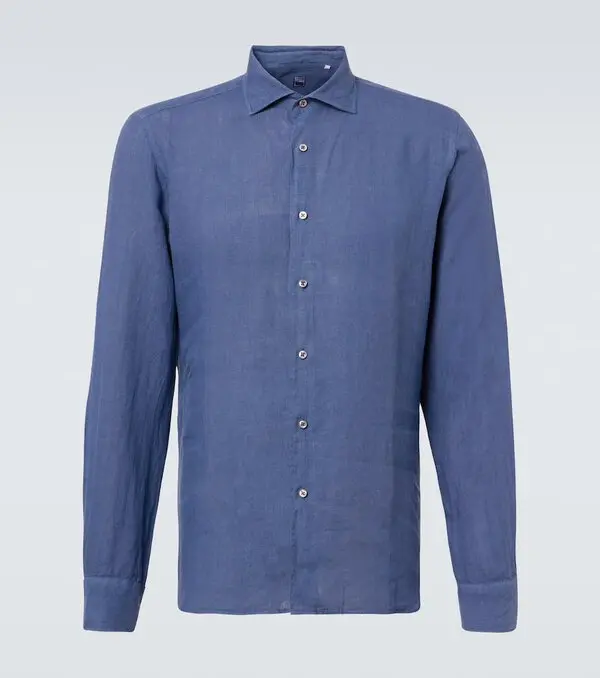 Fedeli Nick Linen Shirt - Blue