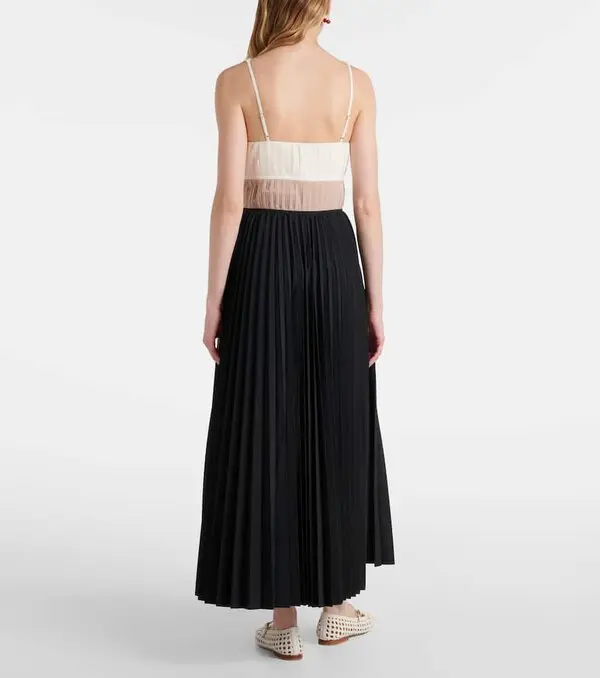 Simkhai Stephanie Pleated Poplin Midi Dress - Multicoloured