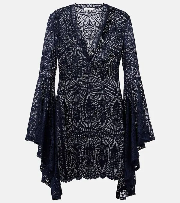 ALEXANDRA MIRO Kara Lace Beach Dress - Blue