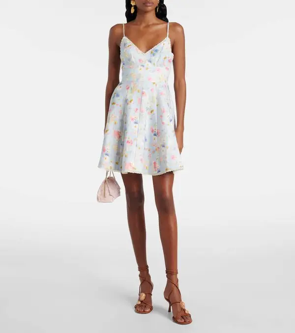 Zimmermann Lucky Floral Linen Minidress