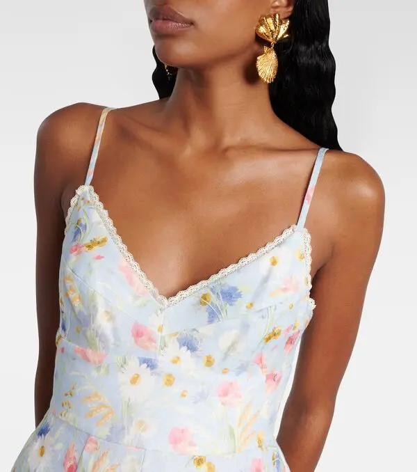Zimmermann Lucky Floral Linen Minidress