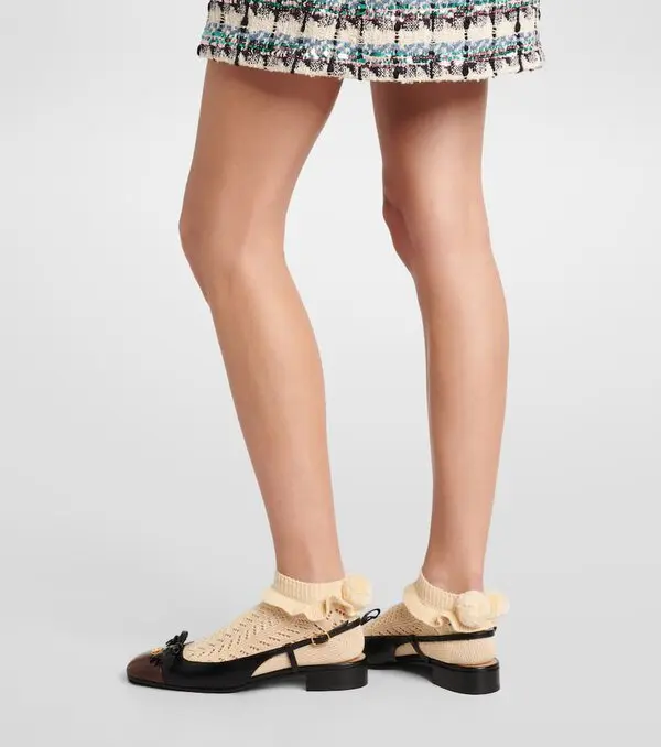 Valentino Garavani Pompom Cotton Crew Socks