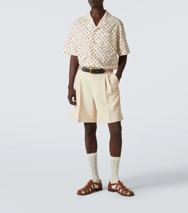 Valentino Garavani Cherryfic Cotton Poplin Bowling Shirt