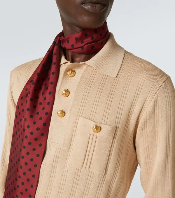 Valentino Garavani Ribbed-knit Cotton Polo Sweater