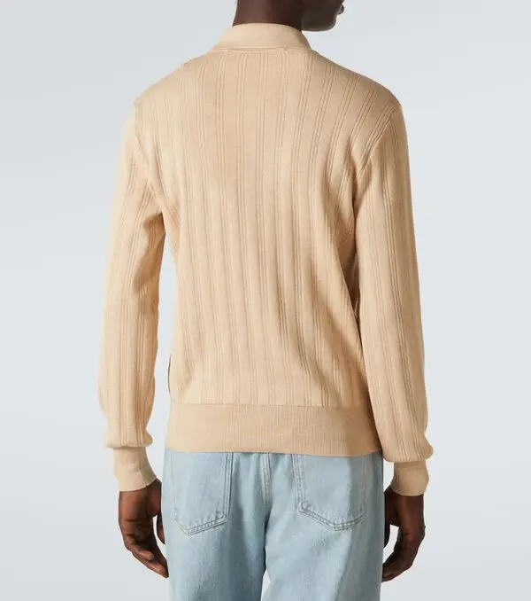 Valentino Garavani Ribbed-knit Cotton Polo Sweater