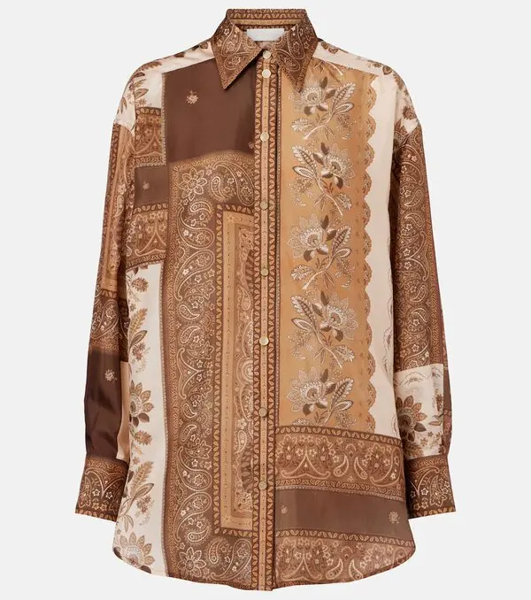 Zimmermann Lucky Bandana Silk Satin Shirt