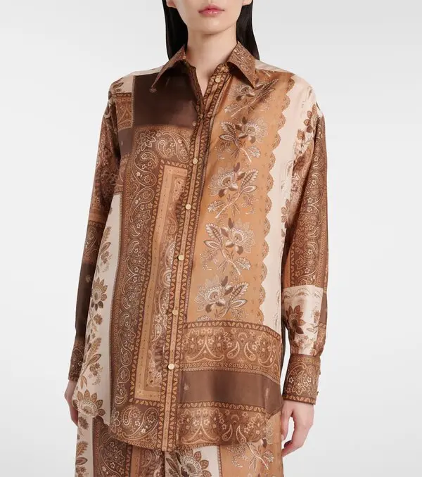 Zimmermann Lucky Bandana Silk Satin Shirt