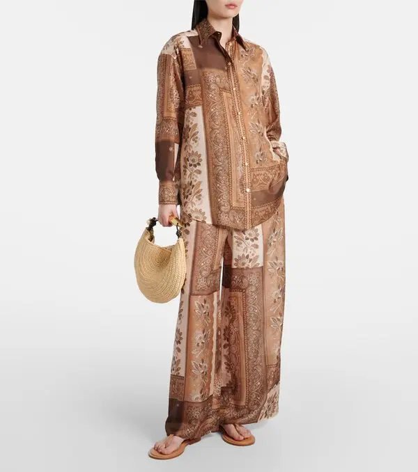 Zimmermann Lucky Bandana Silk Satin Shirt