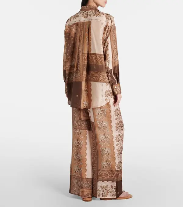 Zimmermann Lucky Bandana Silk Satin Shirt