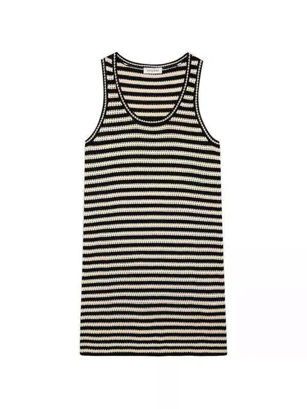 ANINE BING Open-knit Mini Dress - Black