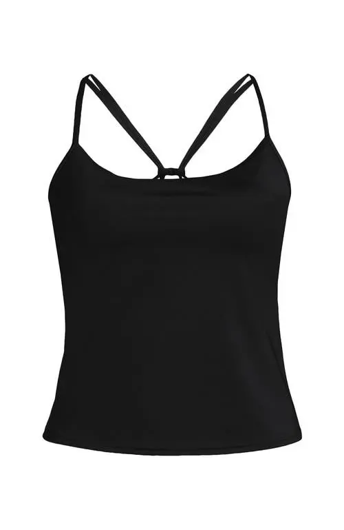 LANDS' END Adjustable Strappy Back Tankini Top - Black
