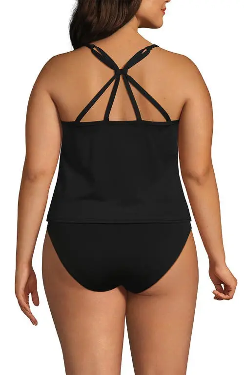 LANDS' END Adjustable Strappy Back Tankini Top - Black