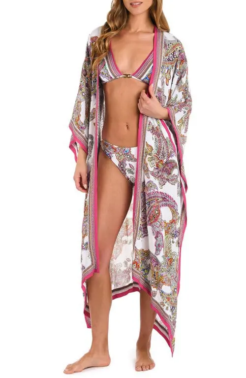 L'Agence Kara Long Sleeve Cover-up - White Multi