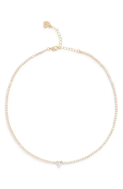 FRASIER STERLING In A Heartbeat Tennis Necklace - Gold