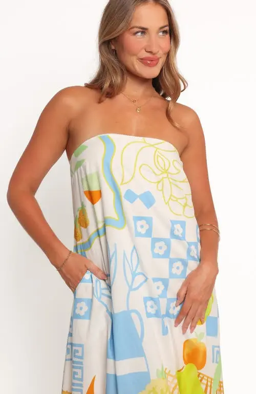 PETAL & PUP Printed Strapless Cotton Maxi Dress