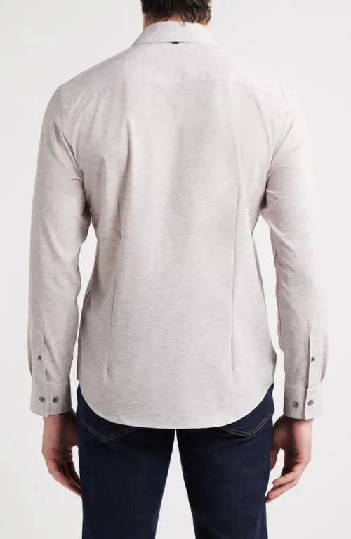 W.R.K Trim Fit Mélange Performance Button-up Shirt - Grey