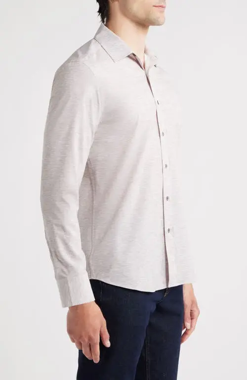 W.R.K Trim Fit Mélange Performance Button-up Shirt - Grey