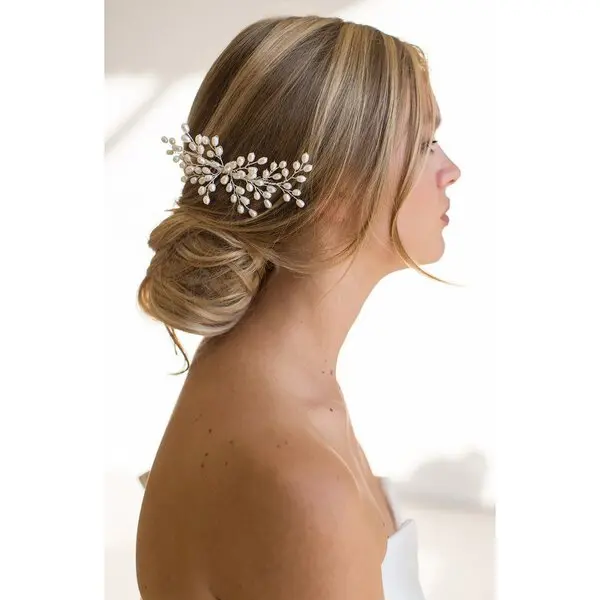 Brides & Hairpins Rosanne Freshwater Pearl Comb - Silver