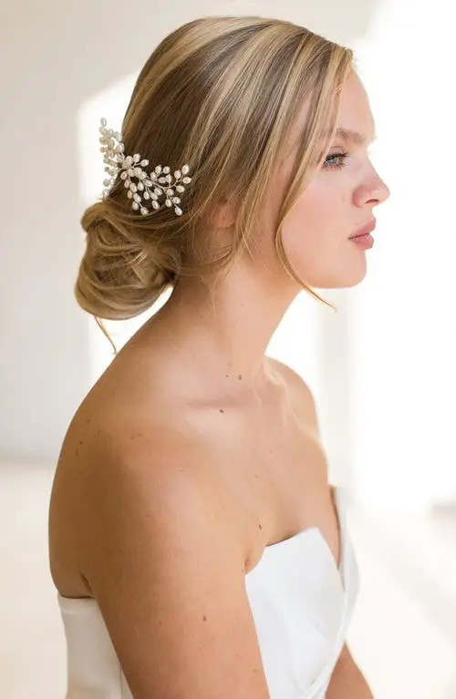 Brides & Hairpins Rosanne Freshwater Pearl Comb - Silver