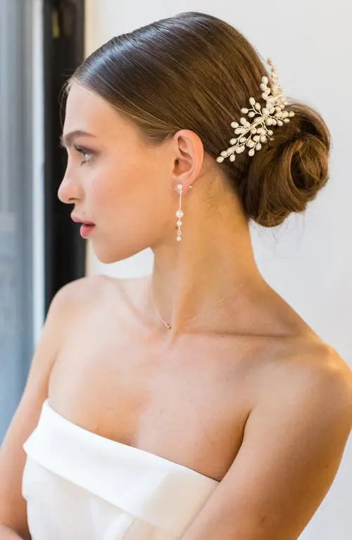 Brides & Hairpins Rosanne Freshwater Pearl Comb - Silver