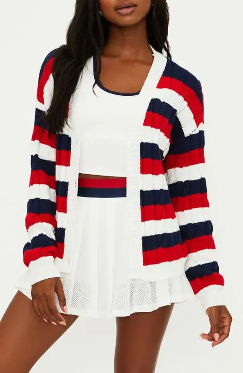 Beach Riot Sherry Stripe Cardigan - Cherry Indigo Stripes