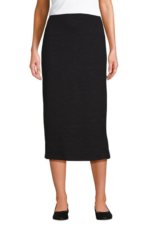 LANDS' END Midi Skirt With Side Zip - Black