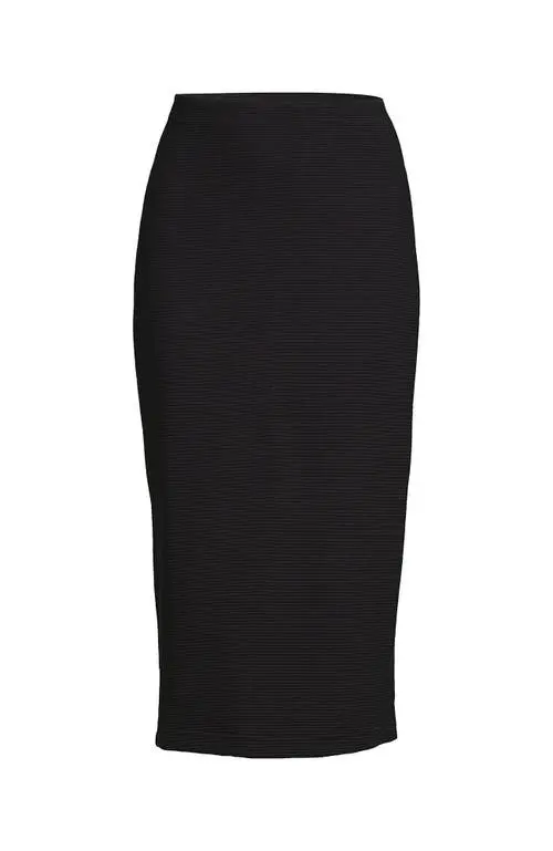 LANDS' END Starfish Side Zip Midi Skirt - Black
