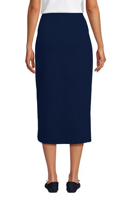 LANDS' END Midi Skirt With Side Zip - Deep Sea Navy