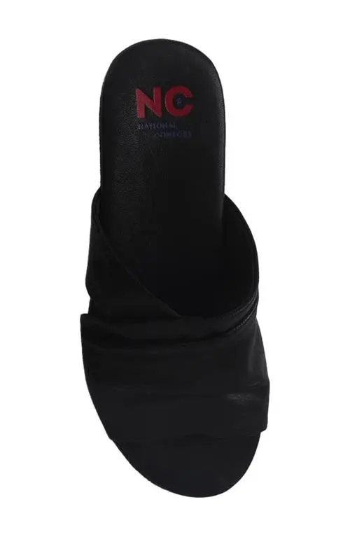NATIONAL COMFORT Reneta Leather Platform Sandal - Black