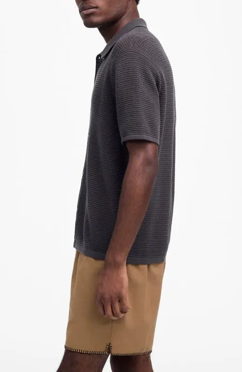 Madewell Short Sleeve Open Stitch Cotton Button-up Shirt