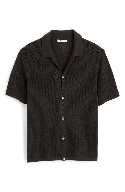 Madewell Short Sleeve Open Stitch Cotton Button-up Shirt