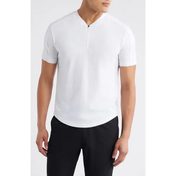 W.R.K Mason Slim Fit Textured Zip T-shirt - White
