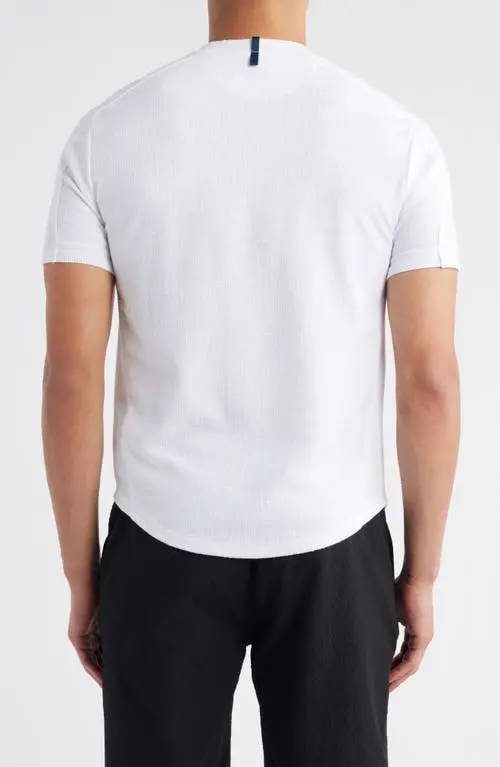 W.R.K Mason Slim Fit Textured Zip T-shirt - White