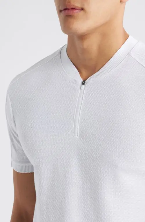 W.R.K Mason Slim Fit Textured Zip T-shirt - White