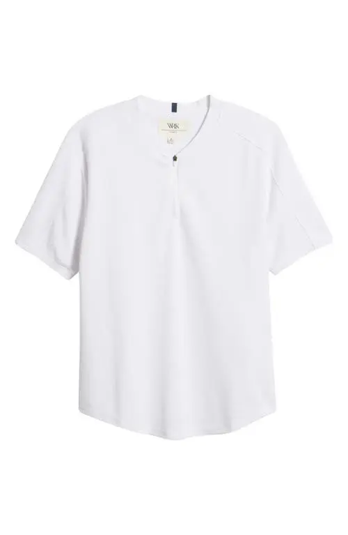 W.R.K Mason Slim Fit Textured Zip T-shirt - White