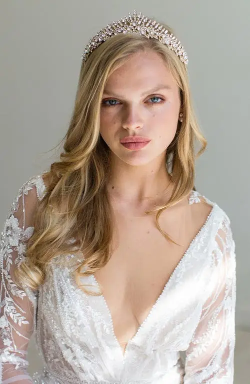 Brides & Hairpins Hessa Austrian Crystal Crown - Gold