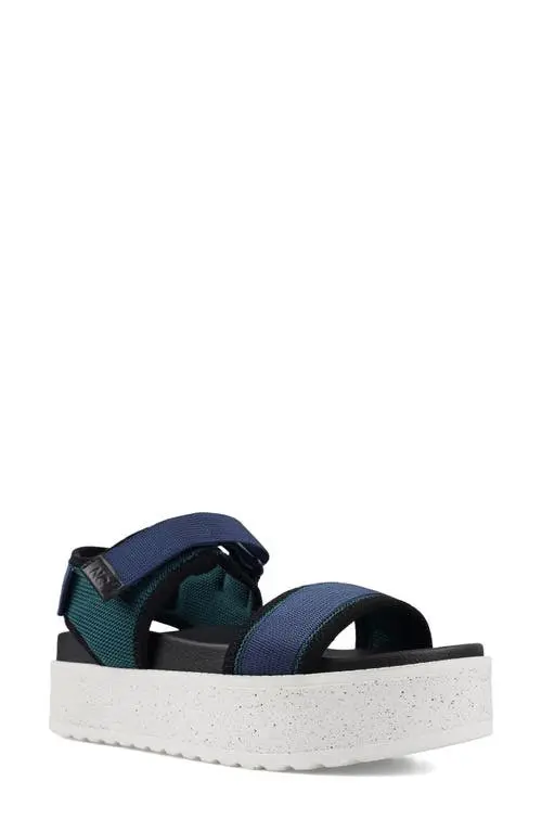 NATIONAL COMFORT Platform Sandal - Black Blue