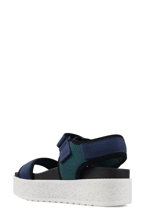 NATIONAL COMFORT Platform Sandal - Black Blue