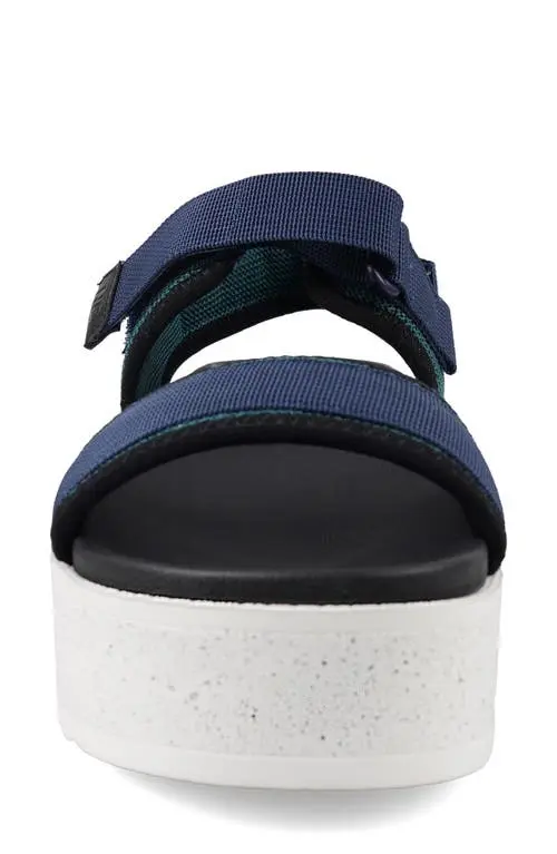 NATIONAL COMFORT Platform Sandal - Black Blue