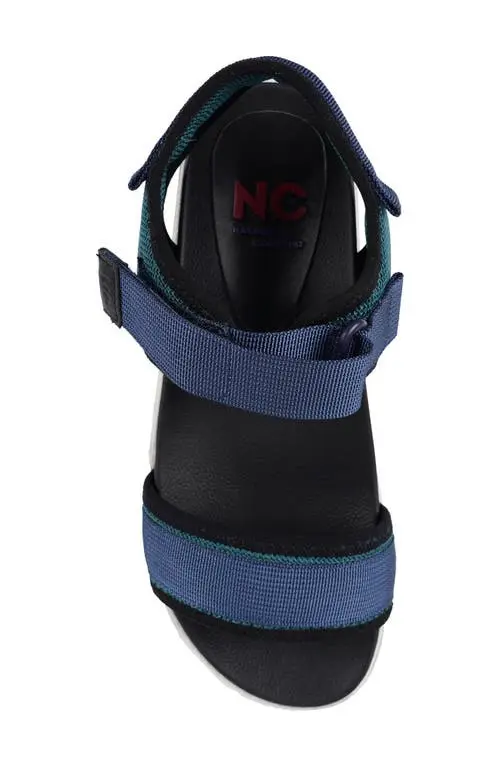 NATIONAL COMFORT Platform Sandal - Black Blue