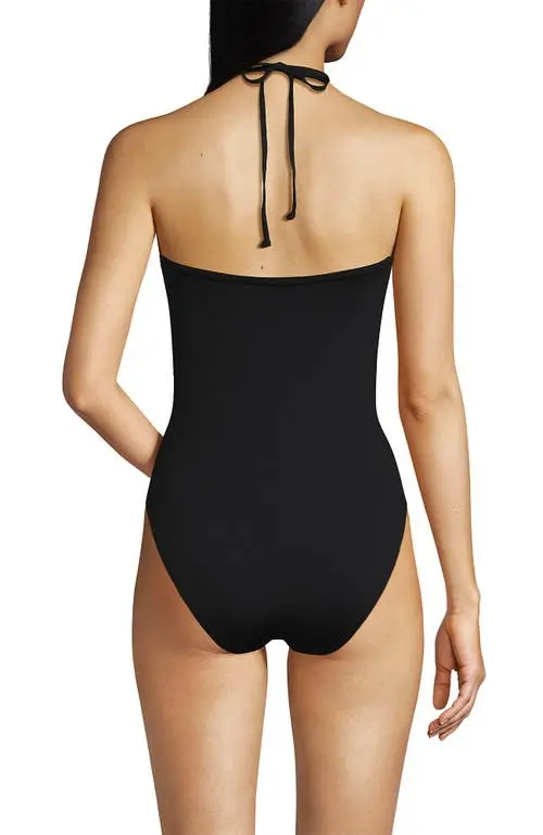 LANDS' END Ruched Multi-way One Piece Swimsuit - Black
