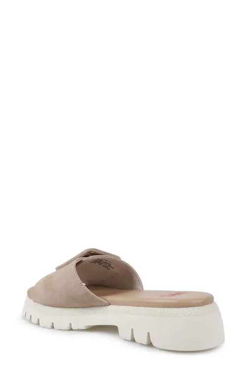 NATIONAL COMFORT Platform Slide Sandal - Natural Suede