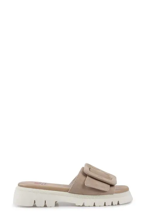 NATIONAL COMFORT Platform Slide Sandal - Natural Suede