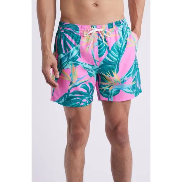 CHUBBIES Floral 5.5-inch Swim Trunks - Bright Pink