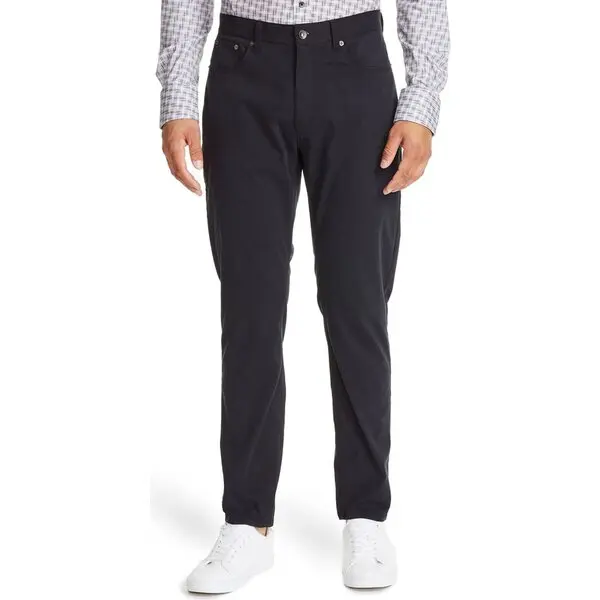 W.R.K Leone Slim Straight Leg Twill Pants - Black
